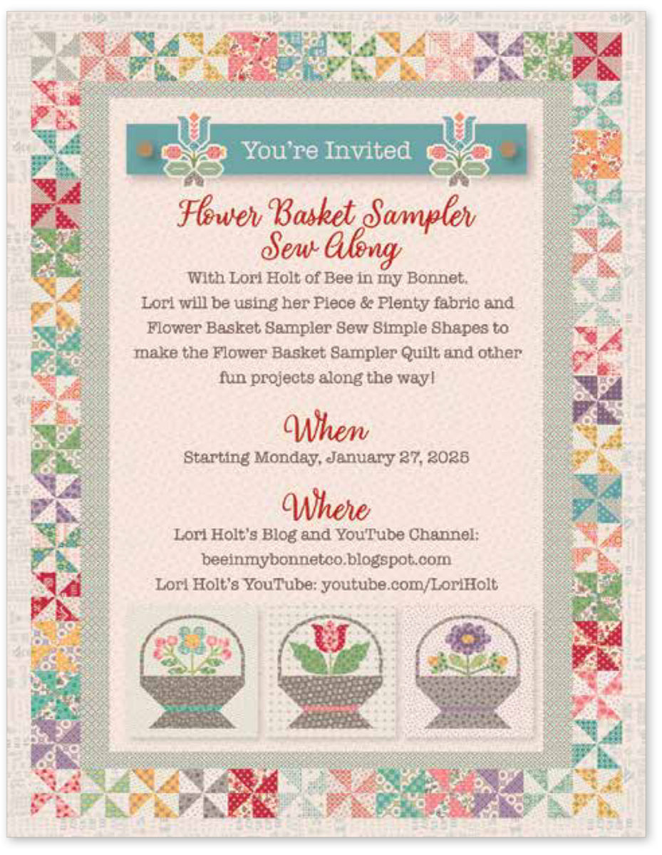 Flower Basket Sampler Quilt Kit by Lori Holt – Strawberry Quiltcake